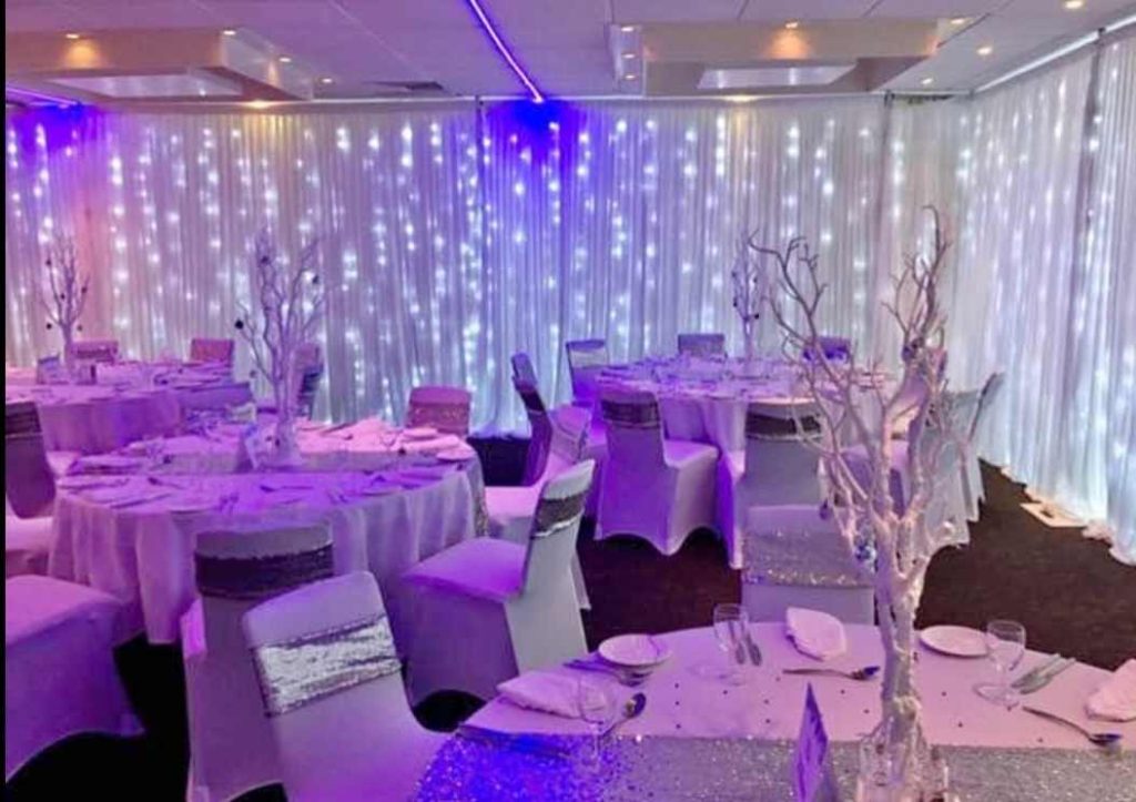 LED BACKDROPS / DRAPING - White Curtains - JK Weddings and Events